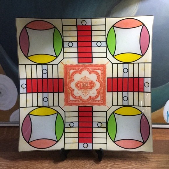 Two's Company | Dining | Parcheesi Glass Game Board Platter | Poshmark